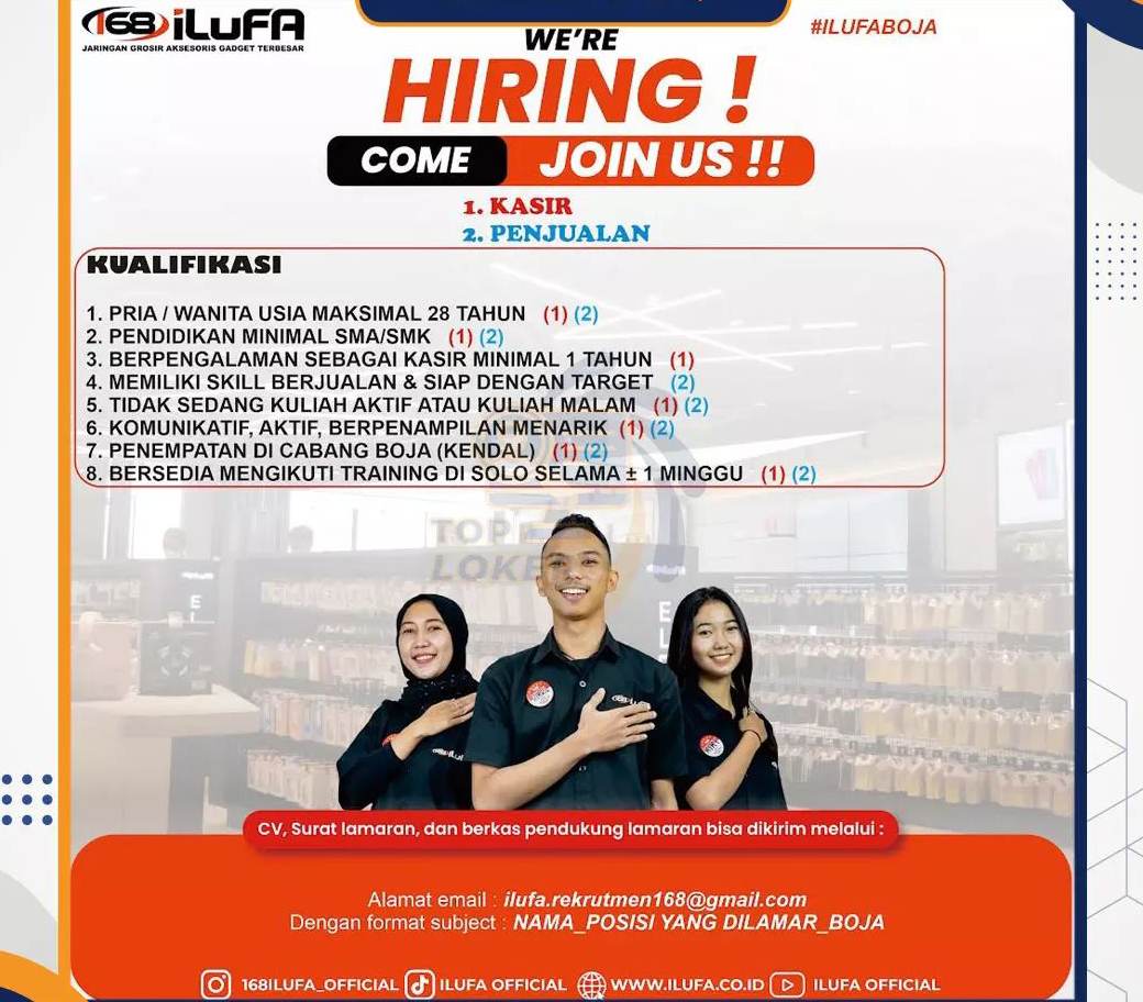 LOKER KENDAL: iLuFA Jaringan Grosir Aksesories dan Gadget Buka 2 ...