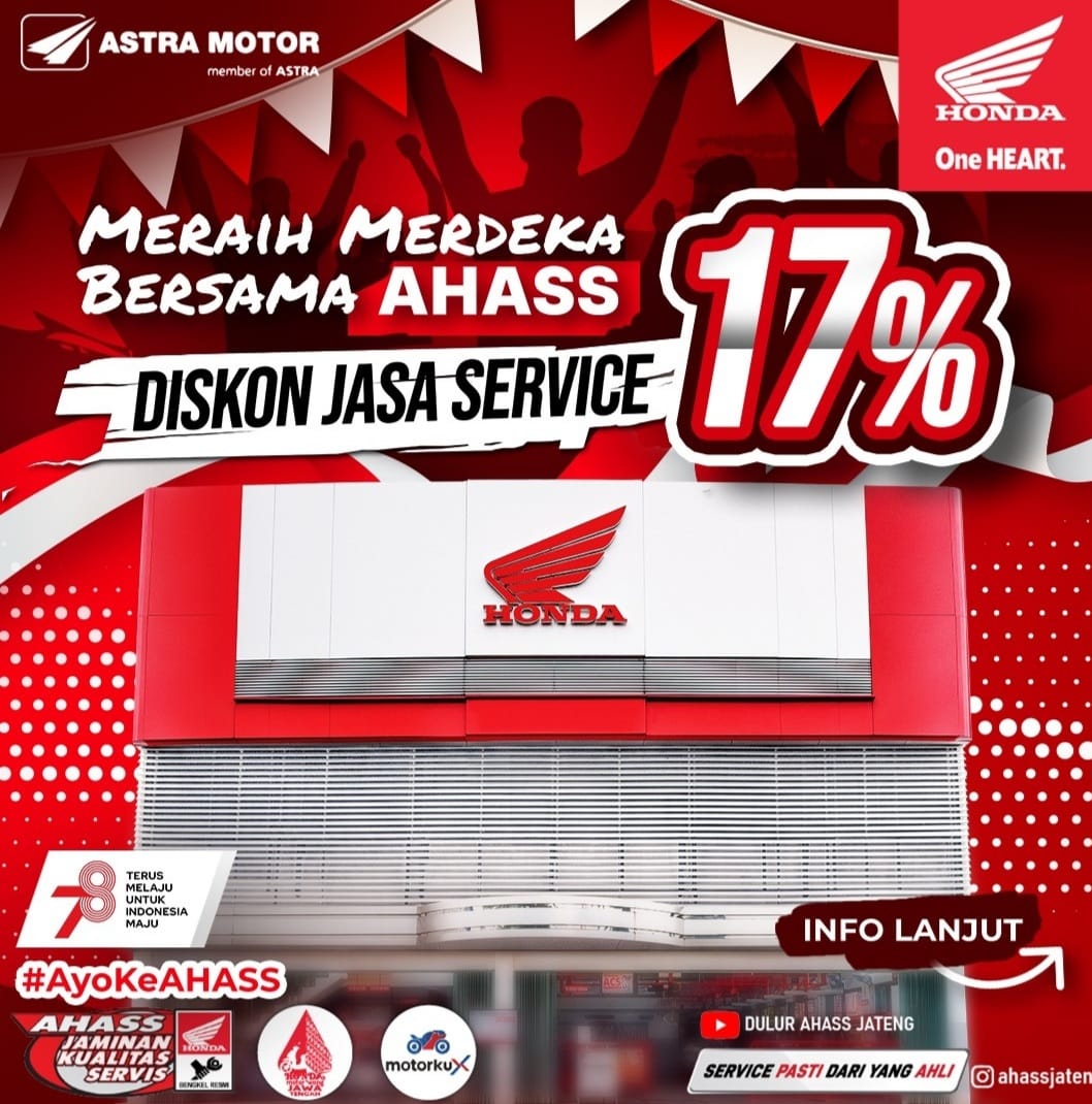 HEBOH Promo Service Merdeka, Kado Spesial Astra Motor Jateng untuk Konsumen Honda di Bulan ...