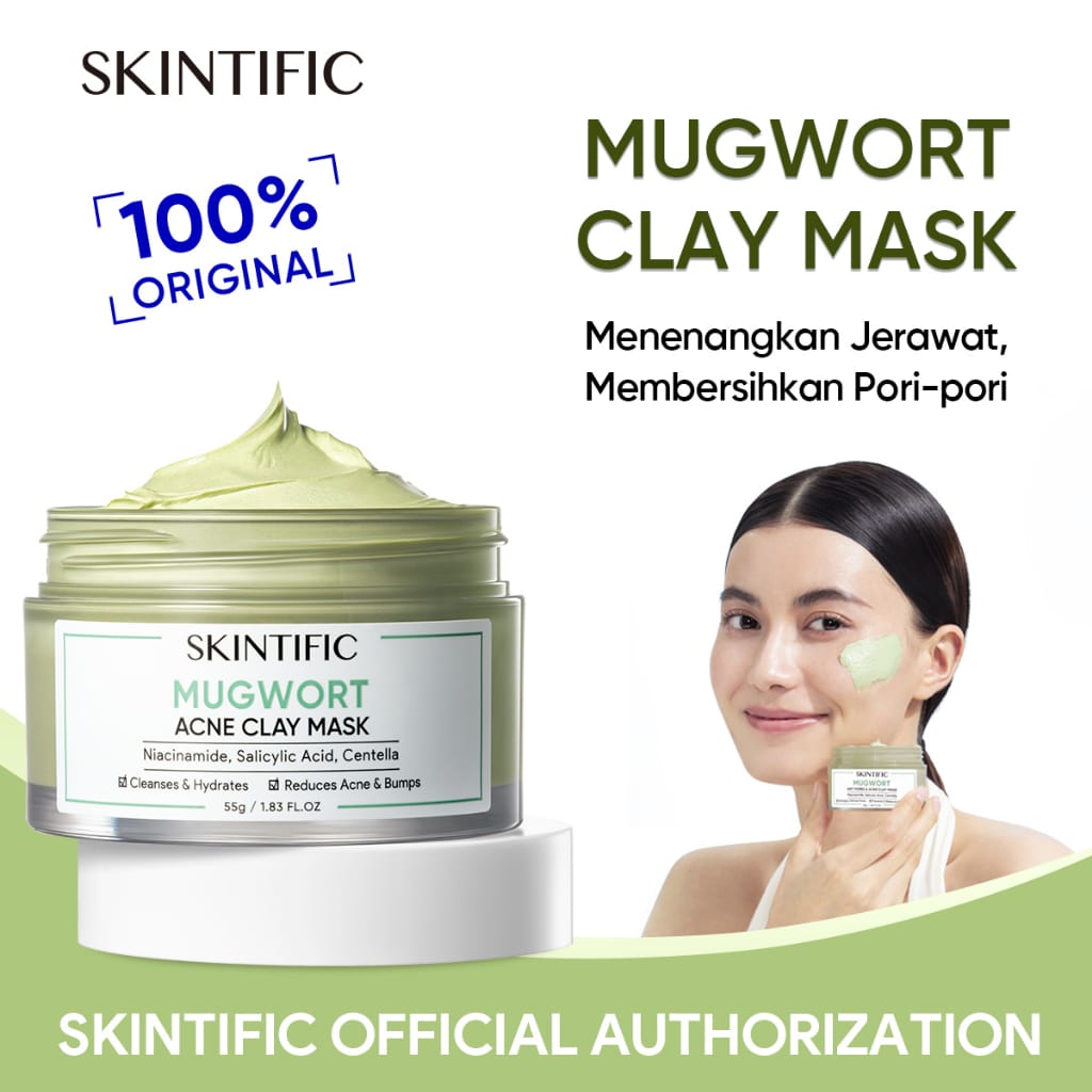 Simak 4 Manfaat Masker Skintific Mugwort Acne Clay Mask Atasi Jerawat ...