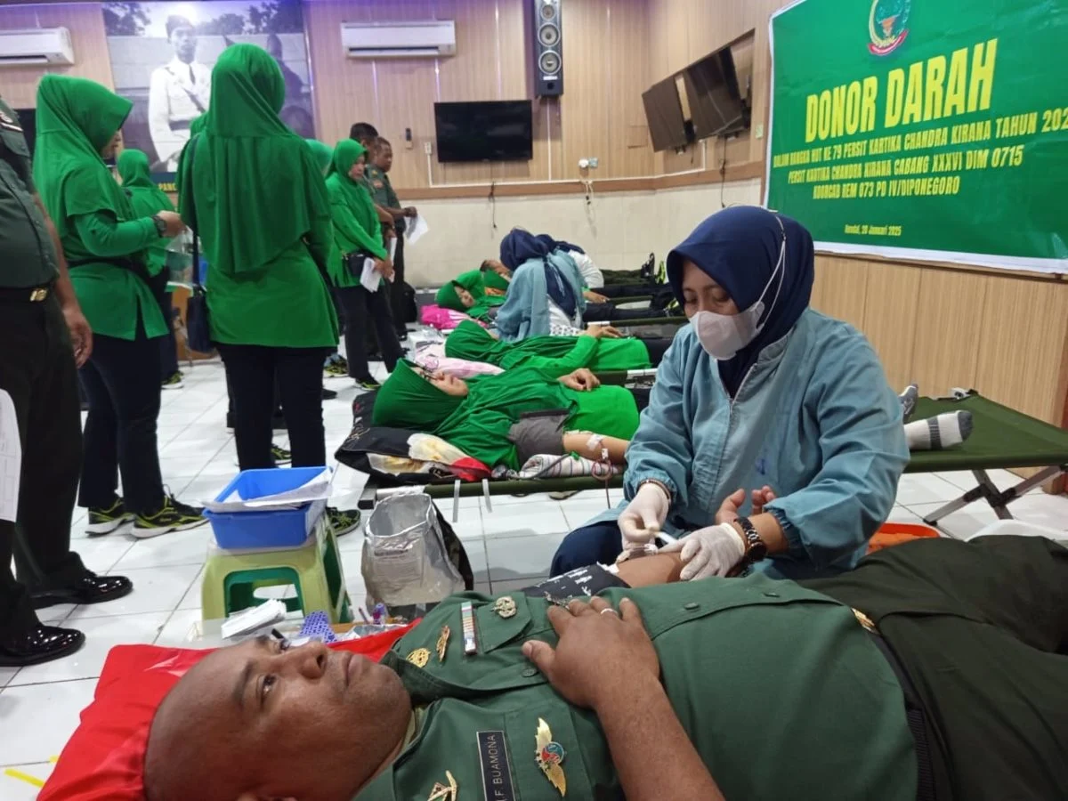 HUT ke-79 Persit KCK Kodim Kendal, Donor Darah dan Cek Kesehatan Gratis Disambut Antusias ...