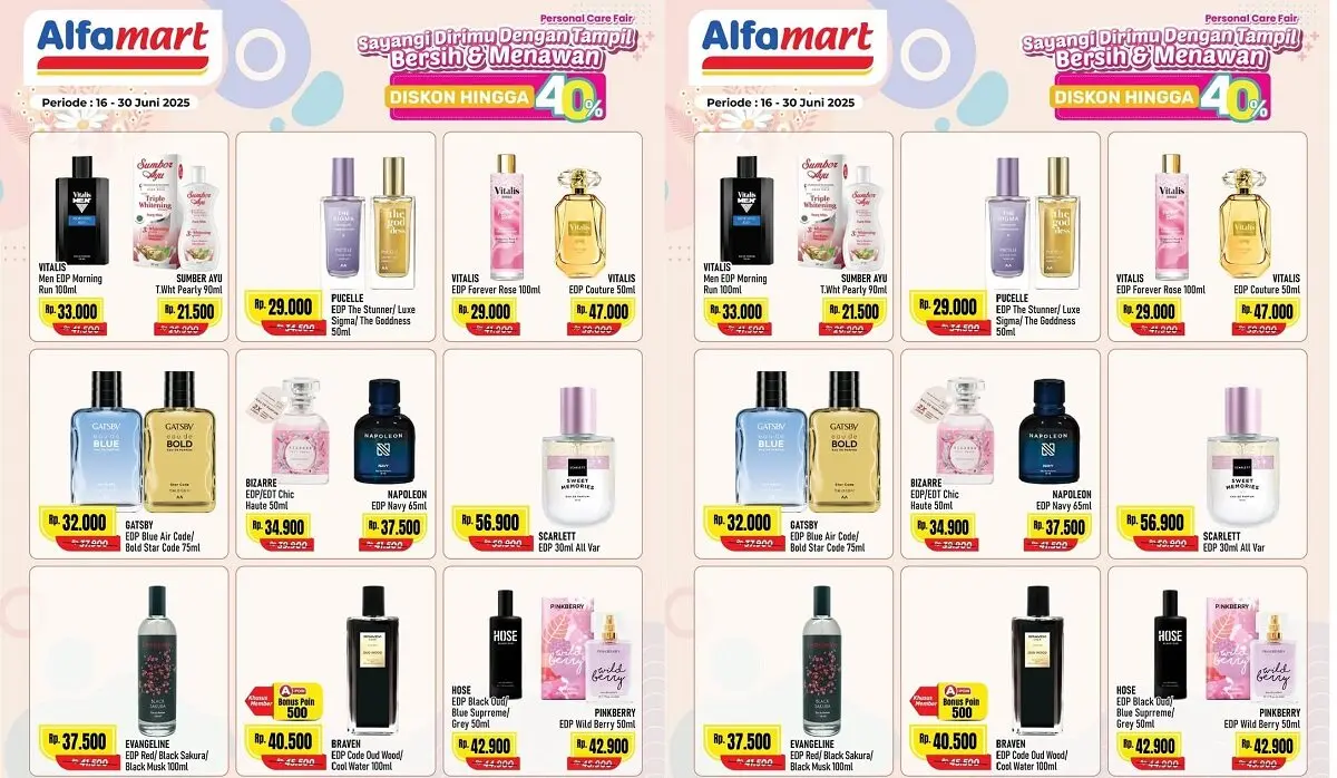 Parfum Favorit Diskon Gila di Alfamart Pekalongan! Harga Mulai Rp21 ...