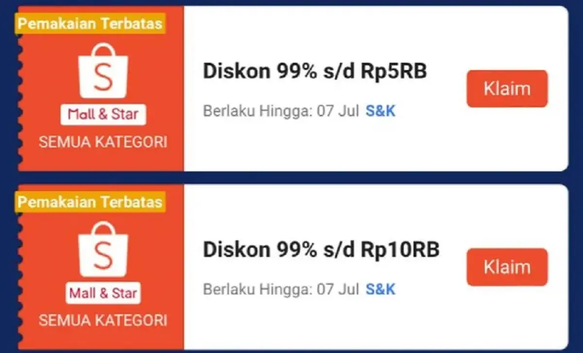 Klaim Sekarang! Kode Voucher Shopee 7.7 Diskon 99% Mulai 7 Juli 2025, Belanja Hemat Maksimal ...